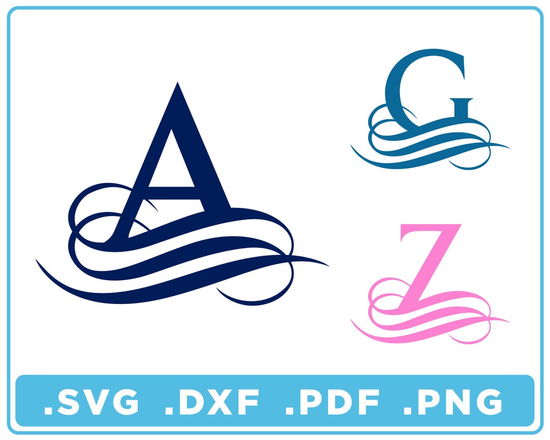 Single Monogram Svg/dxf/png/pdf, Alphabet Cut Files, Digital Download ...