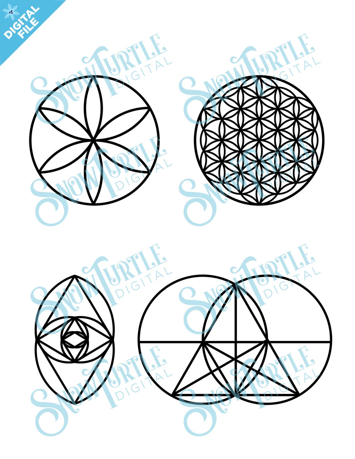 Sacred Geometry Set of 20 Individual Designs Svg/dxf/png/pdf - Etsy