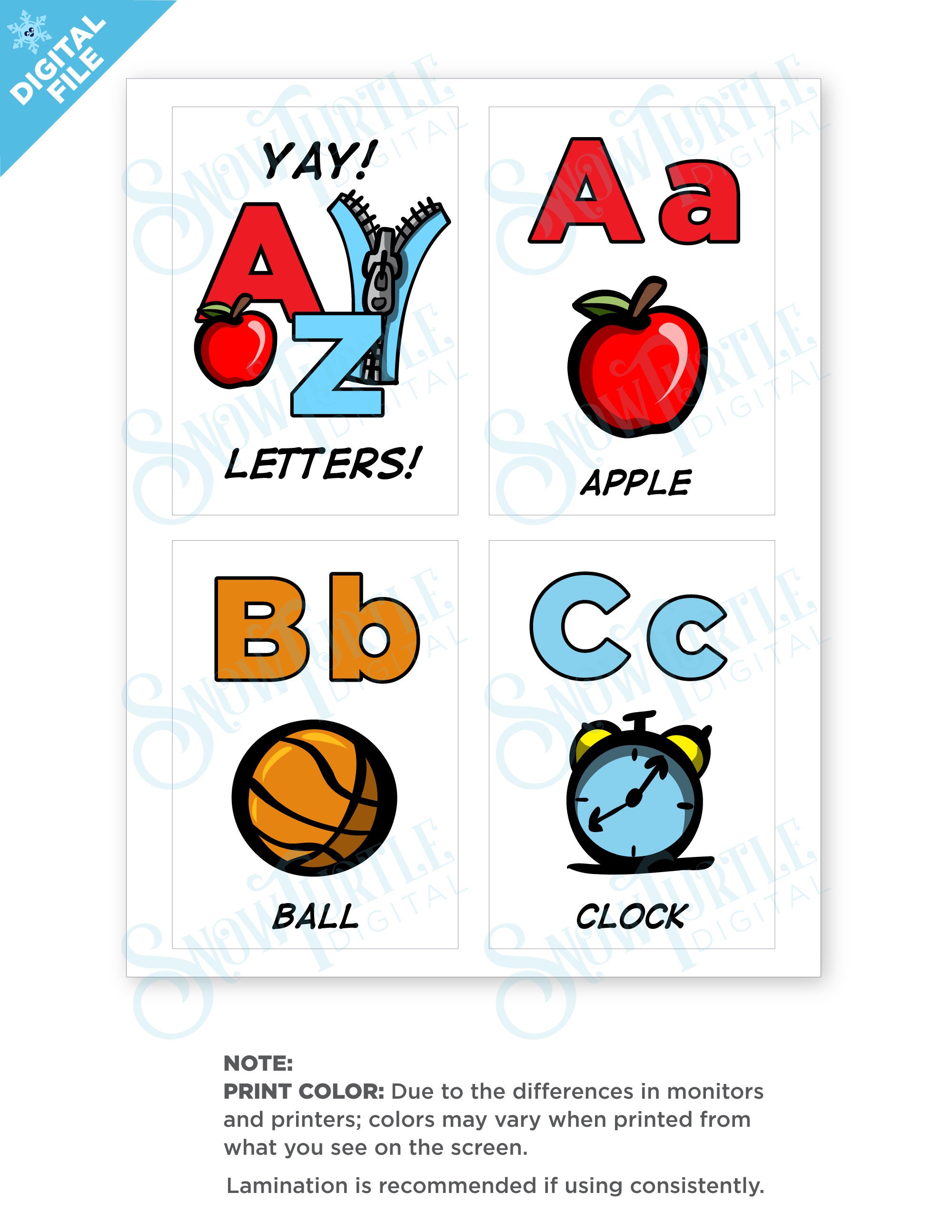 Letras Alfabeto Flashcards para Niños Descarga Digital - Etsy México