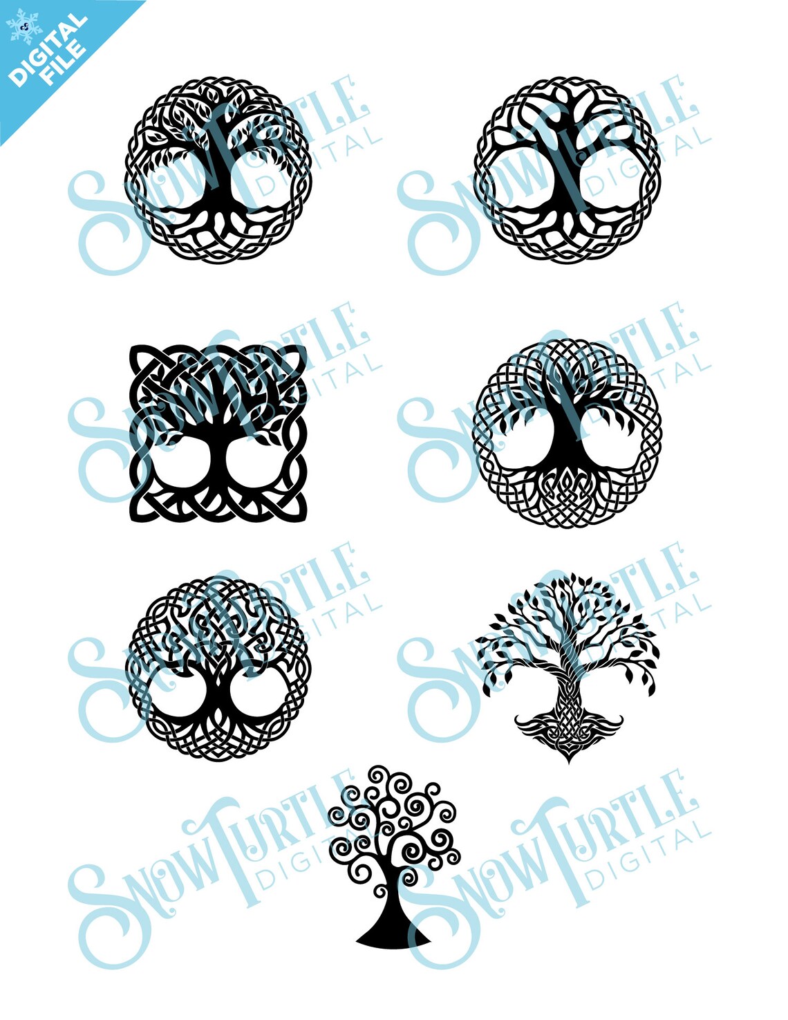 Tree of Life Set of 15 Designs Celtic Tree Svg/dxf/png/pdf, Cut Files ...