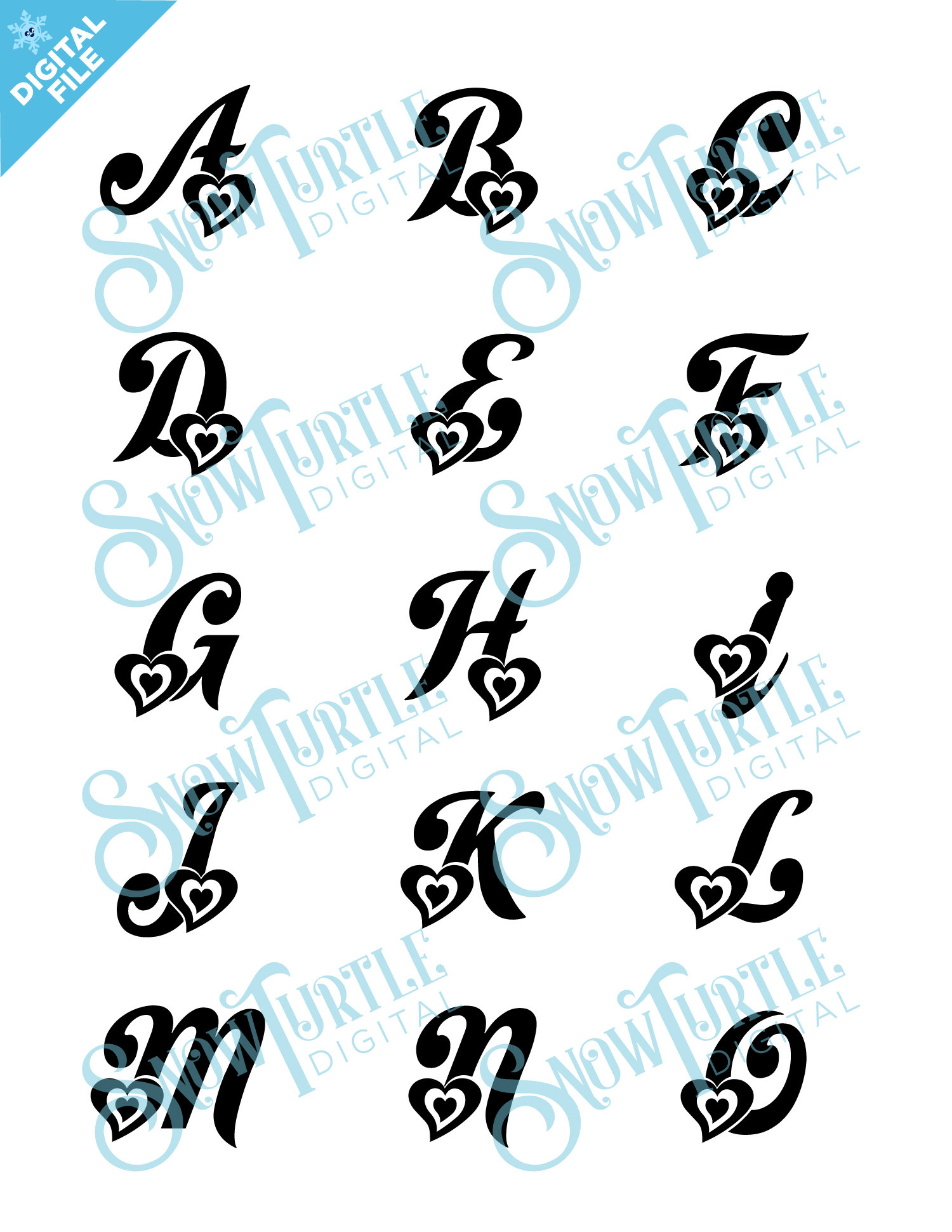 Single Monogram Svg/dxf/png/pdf, Alphabet Cut Files, Digital Download ...