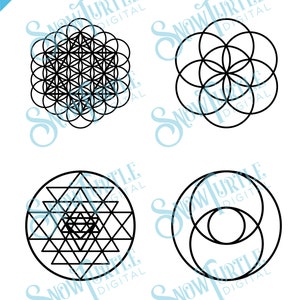 Sacred Geometry Set of 20 Individual Designs Svg/dxf/png/pdf, Cut Files ...