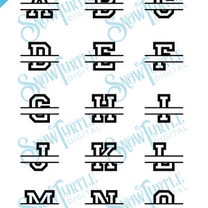 Split Monogram Svg/dxf/png/pdf, Alphabet Cut Files, Digital Download ...