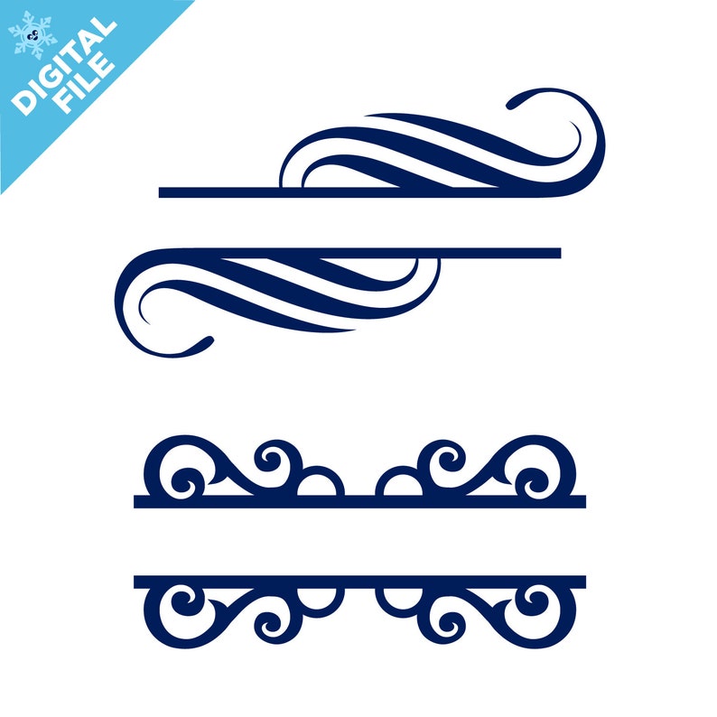 13 Split Monogram Frames Set Svg/dxf/png/pdf Cut Files - Etsy
