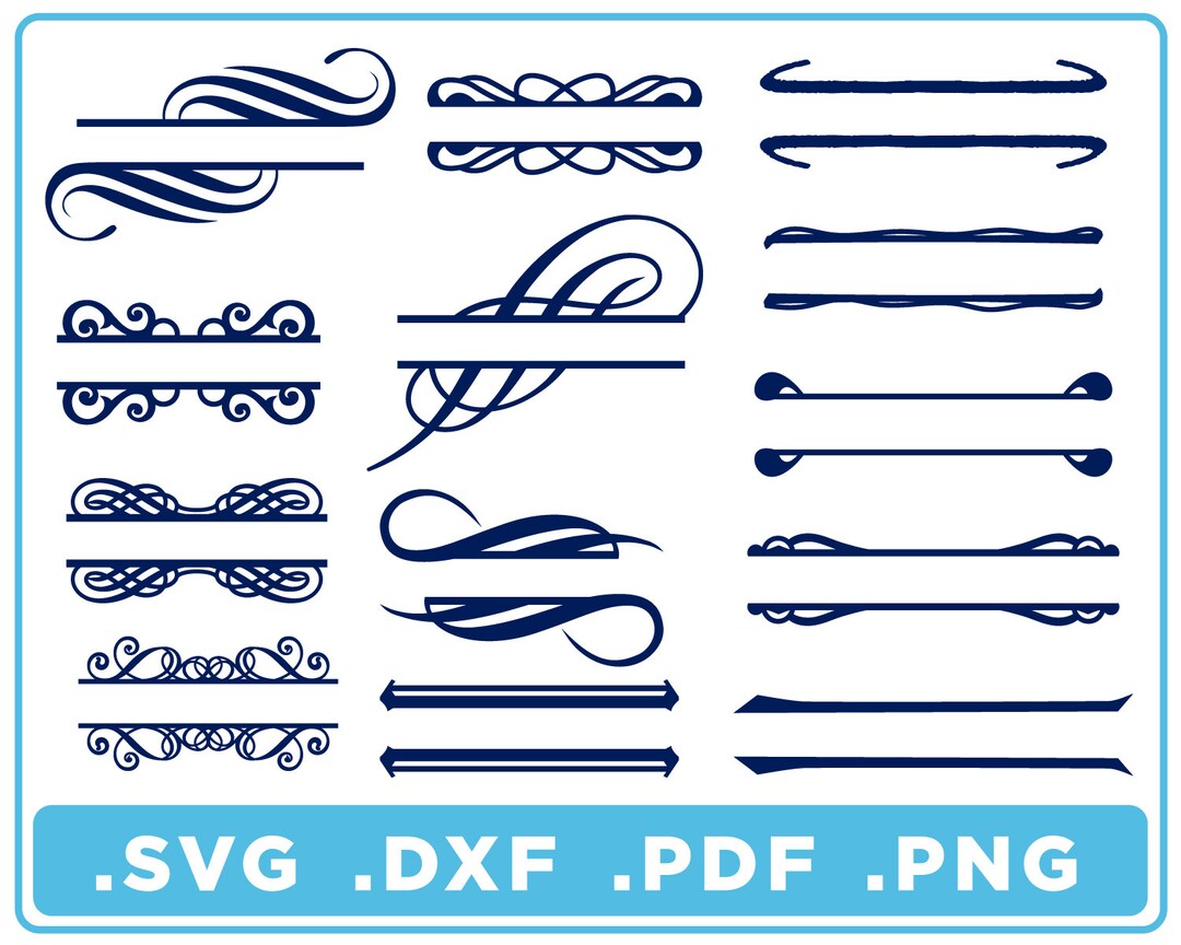 13 Split Monogram Frames Set Svg/dxf/png/pdf, Cut Files, Digital ...
