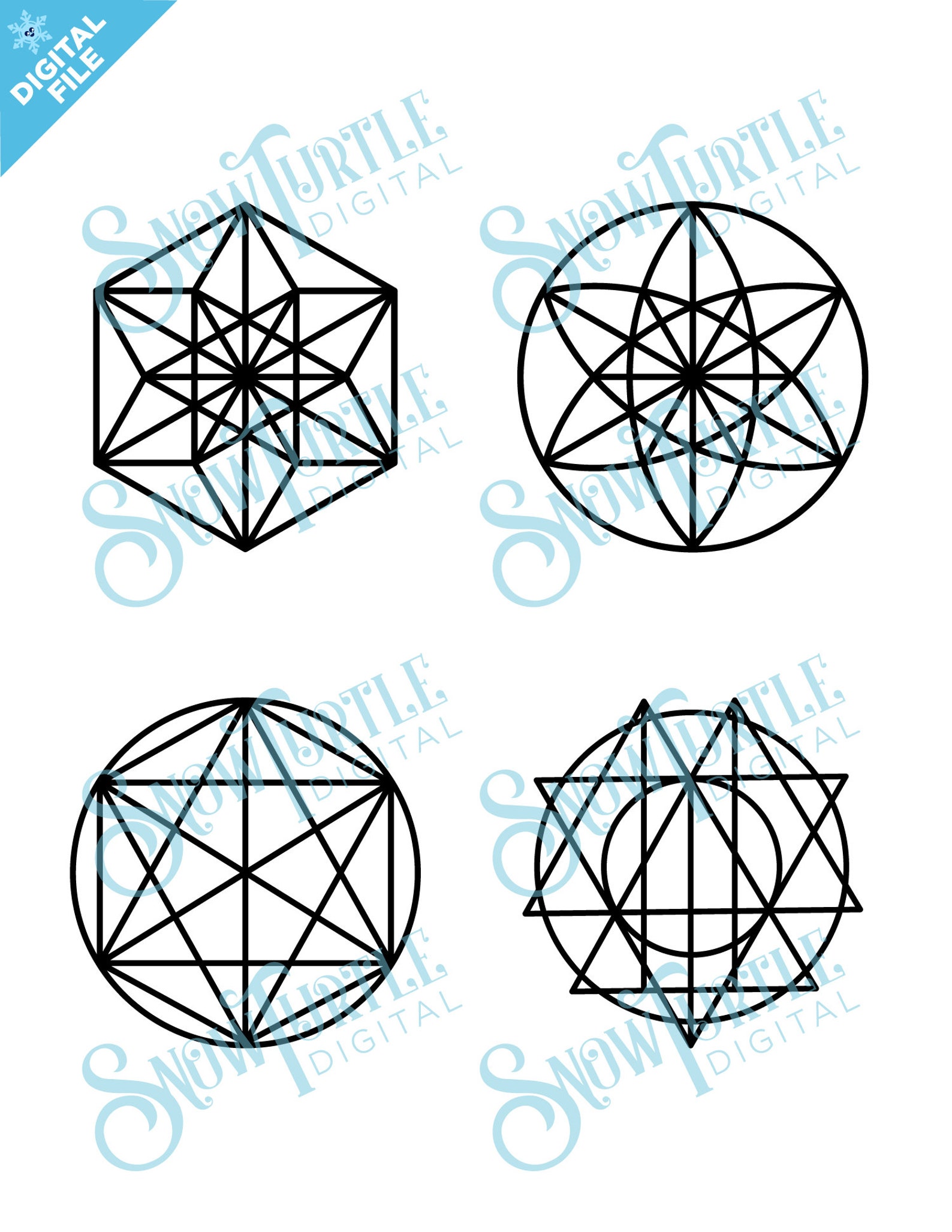 Sacred Geometry Set of 20 Individual Designs Svg/dxf/png/pdf - Etsy