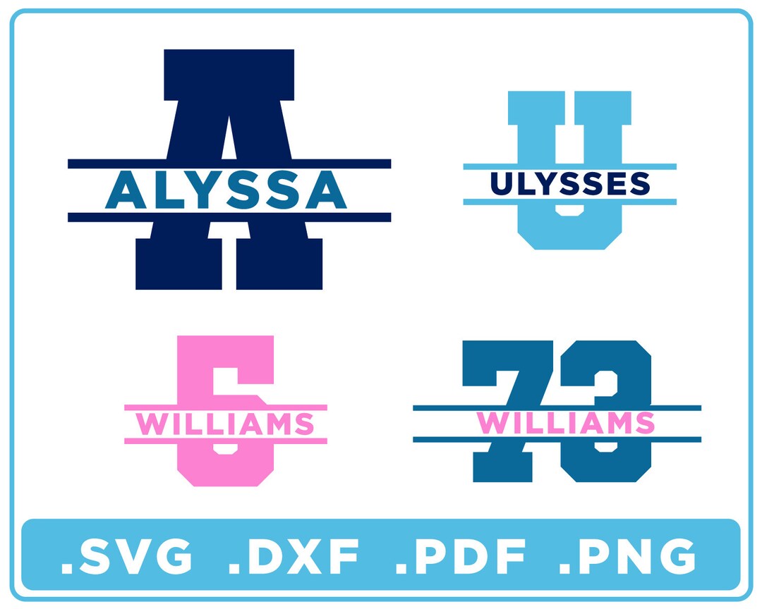 Split Monogram Svg/dxf/png/pdf, Alphabet Cut Files, Digital Download ...