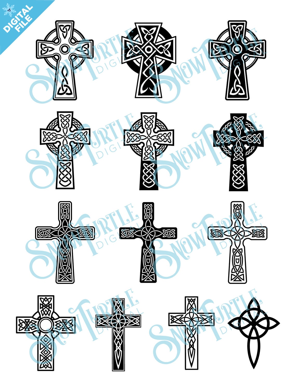 Celtic Knot Cross Set of 25 Svg/dxf/png/pdf, Cut Files, Digital ...