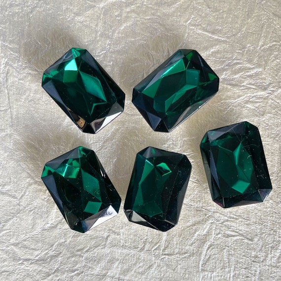 Octagon Glass Doublet Emerald 30/22mm - Etsy