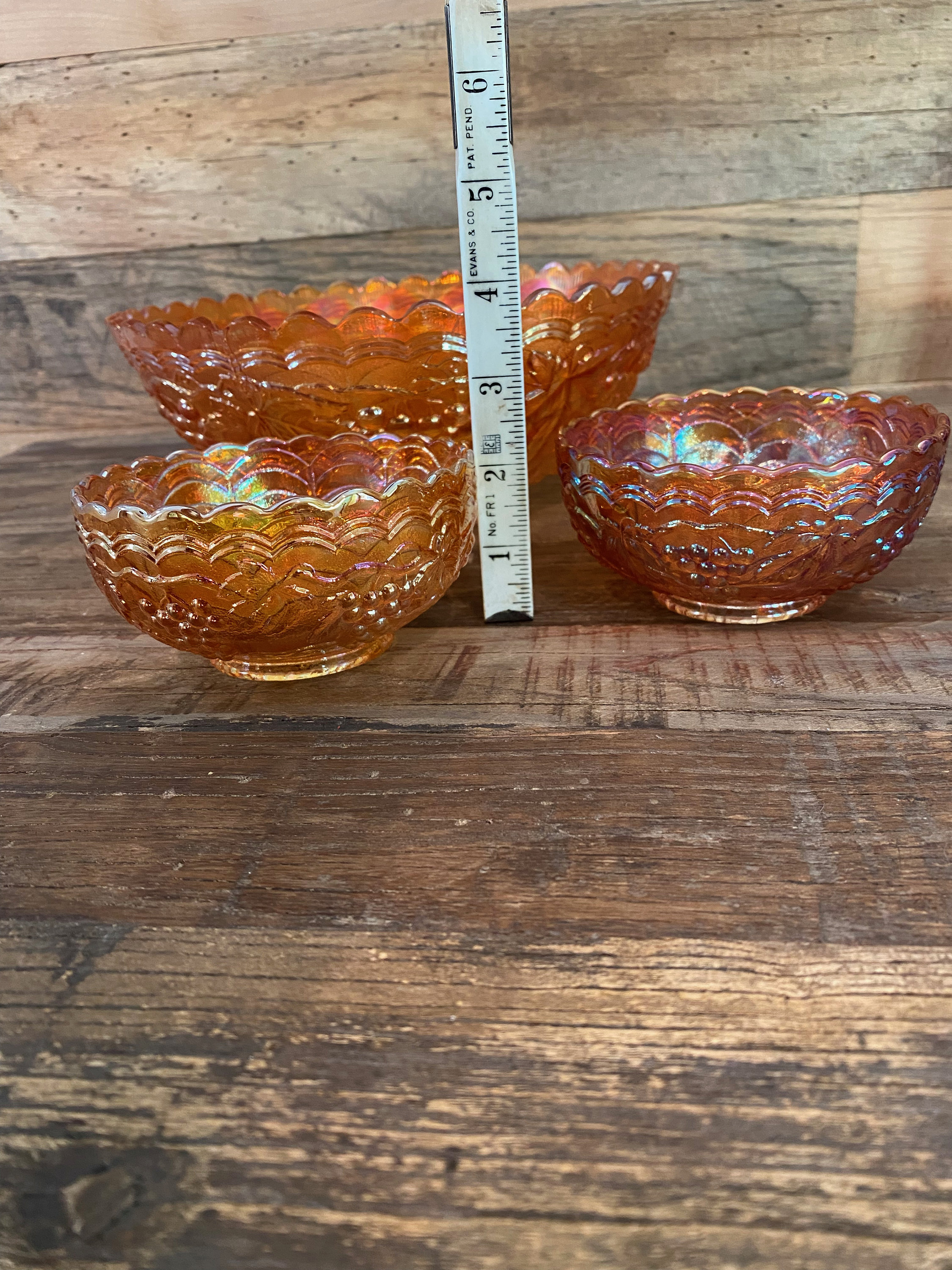Imperial Glass Company Carnival Glass Bowls Grape Pattern Early 1900s ...