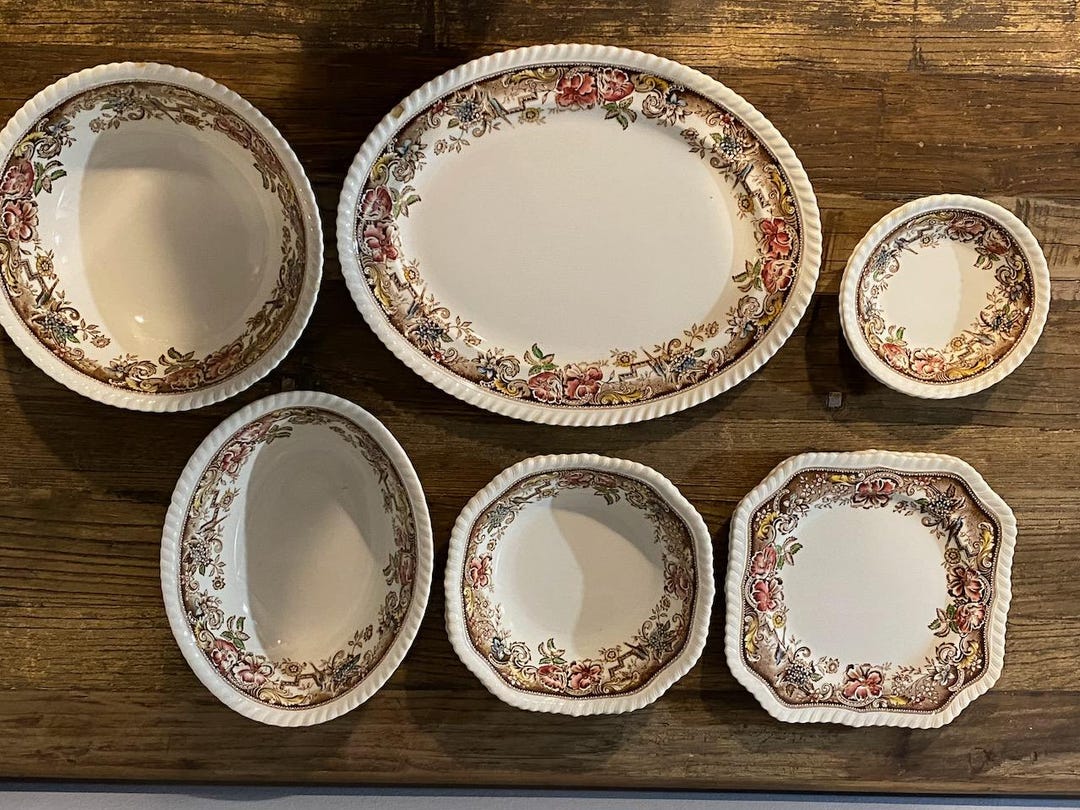 Johnson Brothers England Devonshire Dishes, Antique, Chippy, Brown and ...