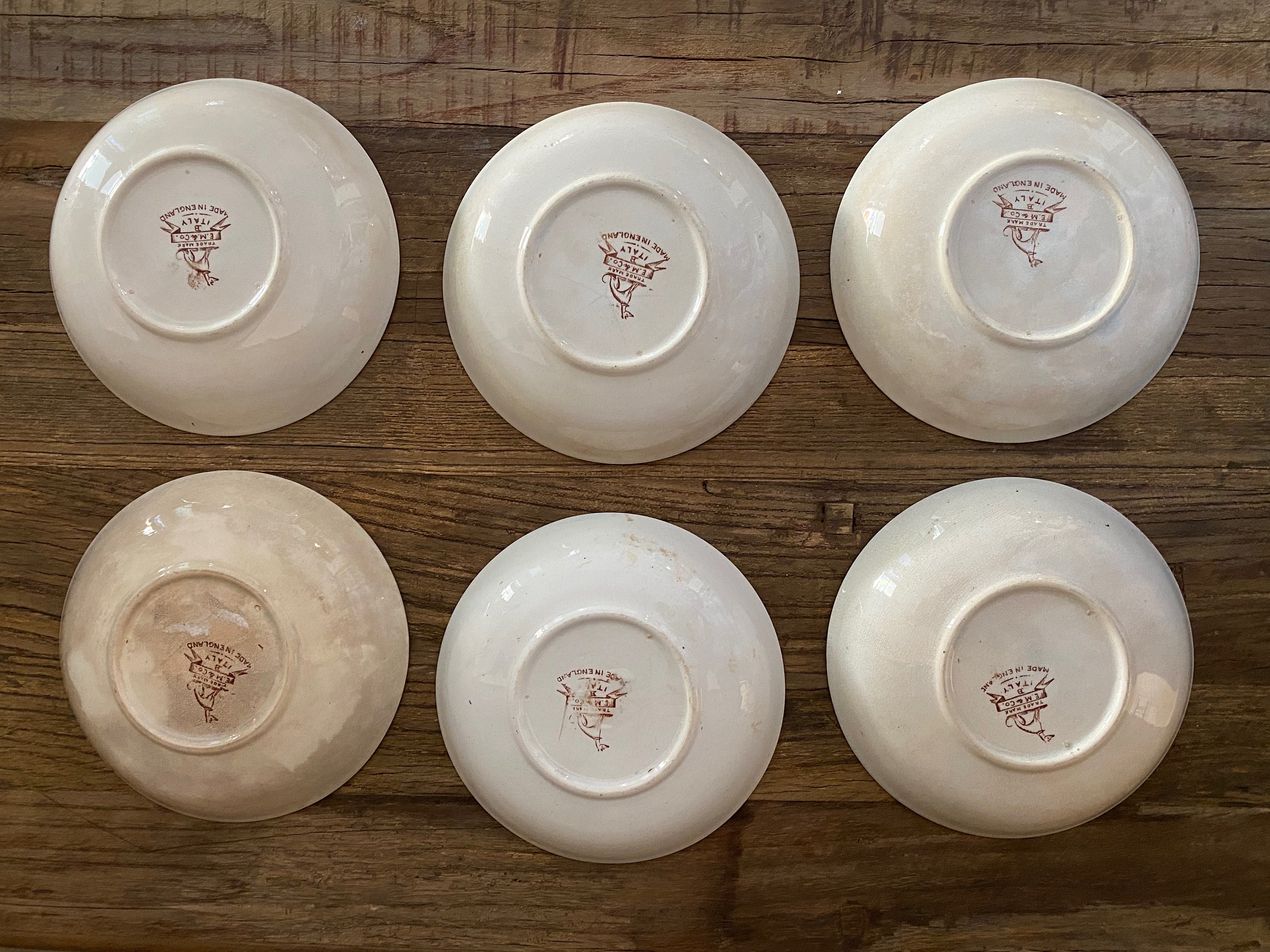 Antique Brown and White Transferware, E.m.&co., Italy Pattern, Made in ...