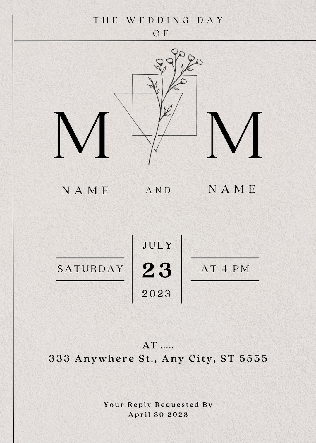 Minimalist Wedding Invitation - Etsy