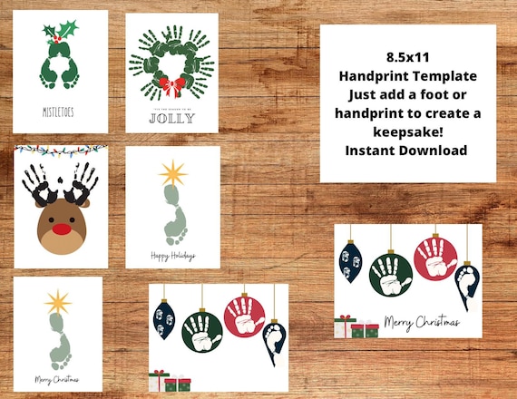 Christmas/ Holiday Handprint Craft Template // Preschool & | Etsy