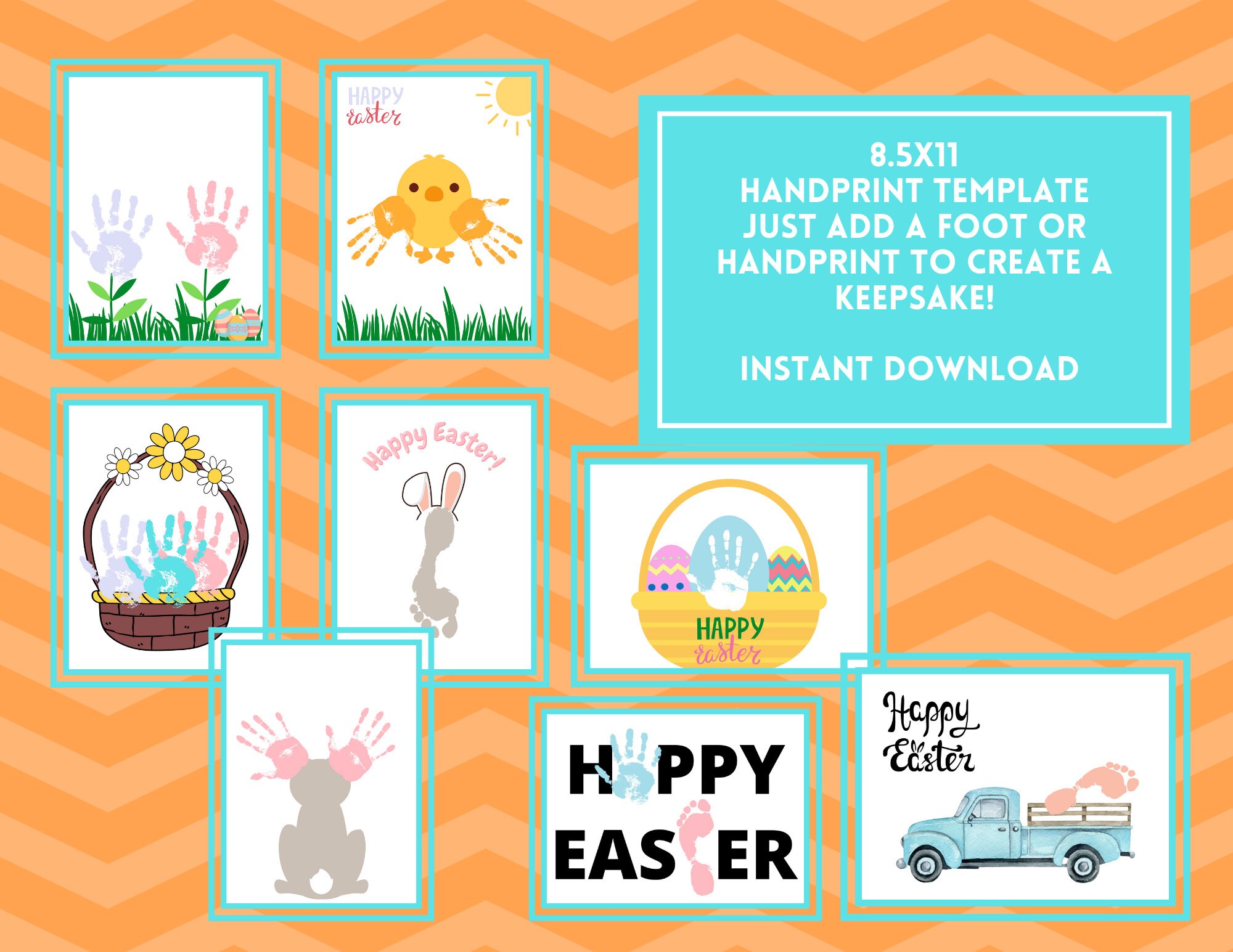 Easter and Spring Handprint Craft Template // Preschool & - Etsy