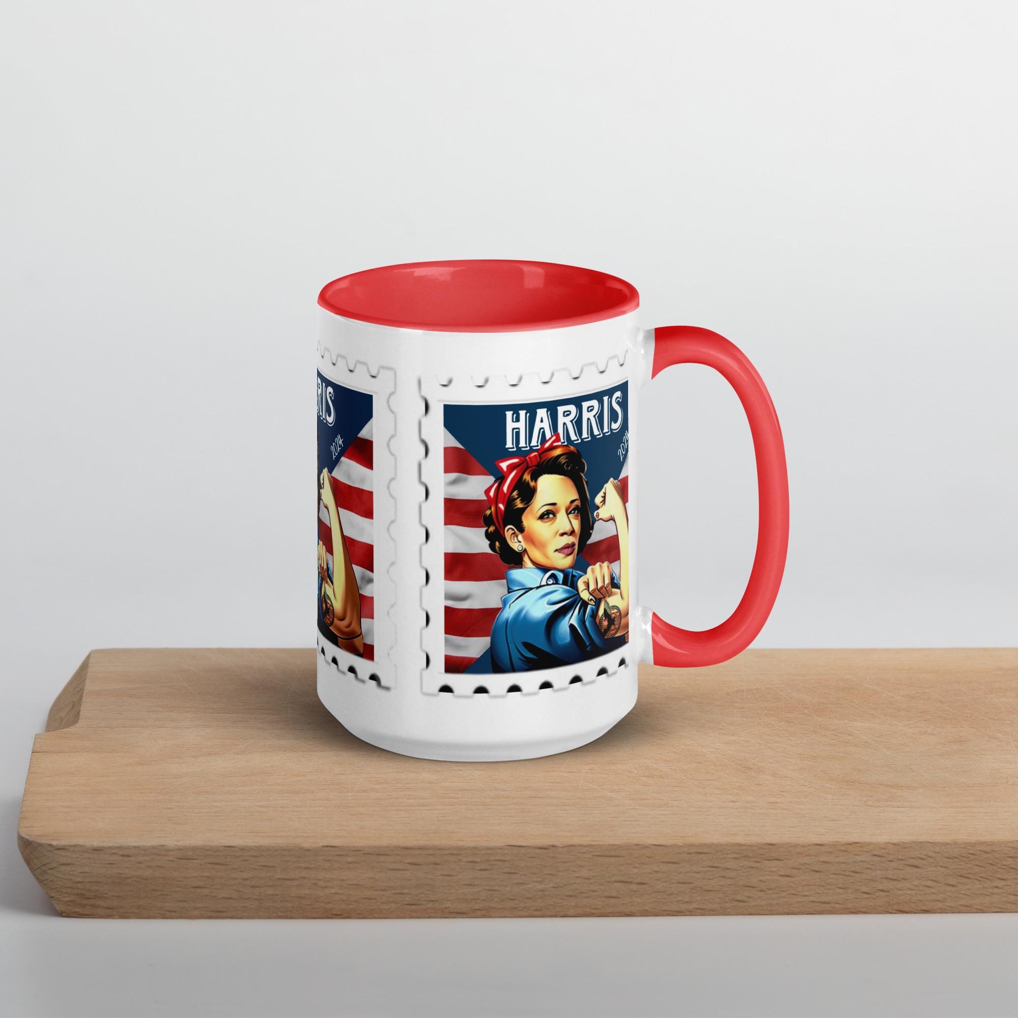 Kamala Harris, Rosie the Riveter Stamp Mug With Red Color Inside - Etsy