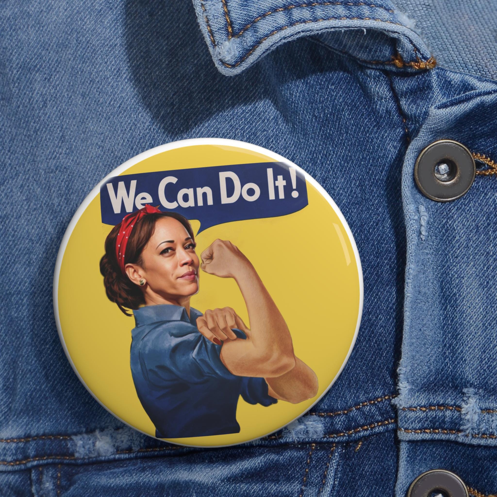 Kamala Harris as Rosie the Riveter Custom 3" Pin Buttons - Etsy
