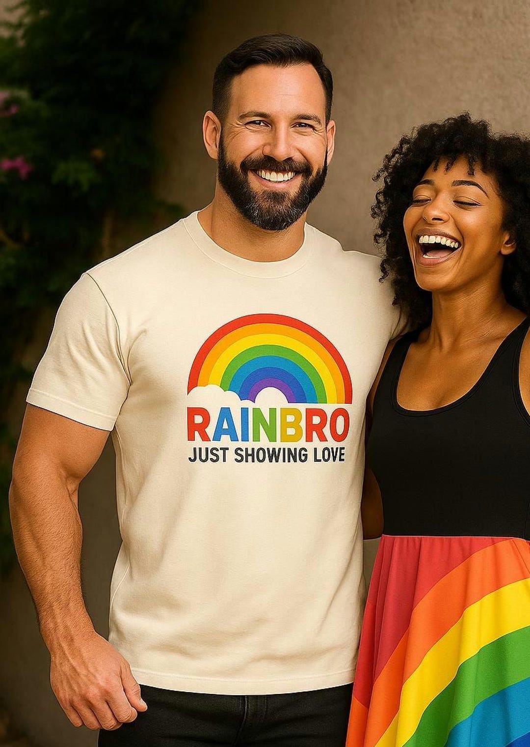 RAINBRO Pride Just Showing Love Bold LGBTQ Ally Shirt. Unisex Oversized ...