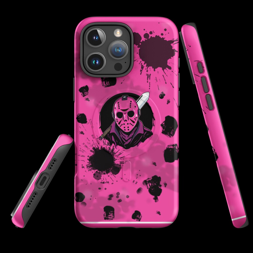 Pink Ink Splash Jason Voorhees, Friday the 13th Inspired Magsafe® Tough ...