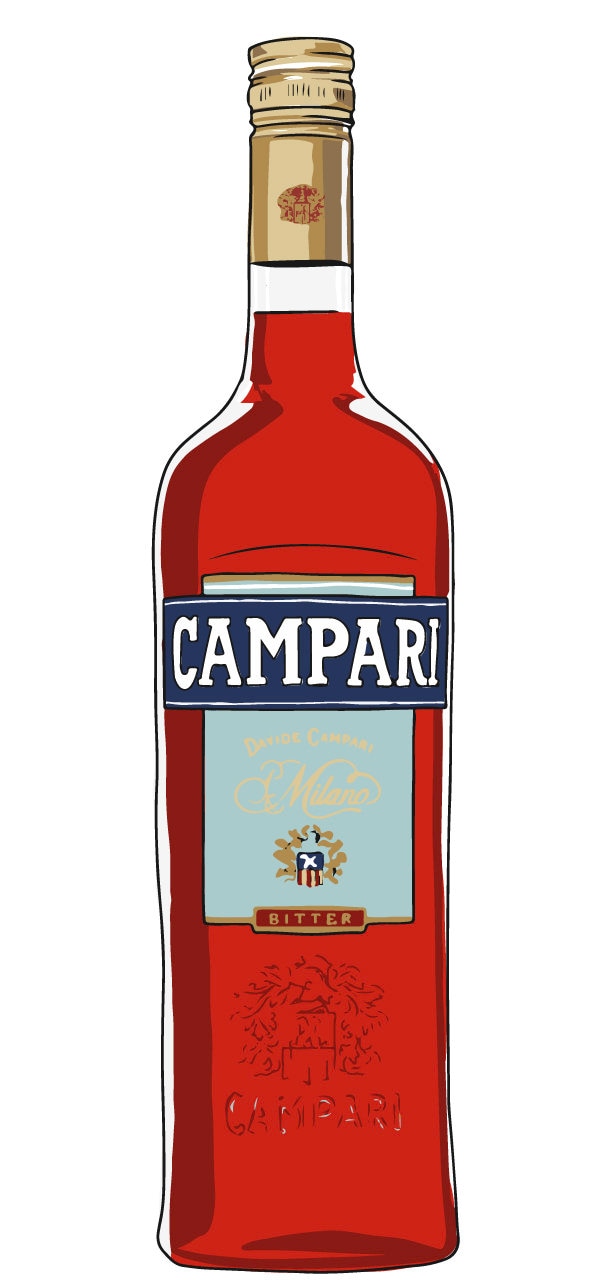 Digital Drawing Campari Bottle - Pdf, Svg, Ai - Etsy