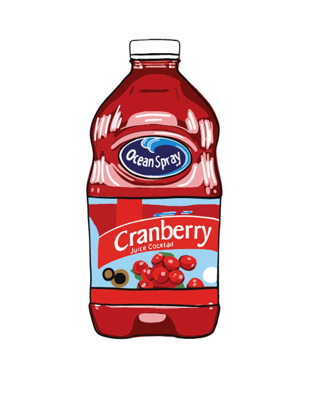 DIGITAL DRAWING Ocean Spray Cranberry Juice Digital Drawn Bottle Svg Ai ...