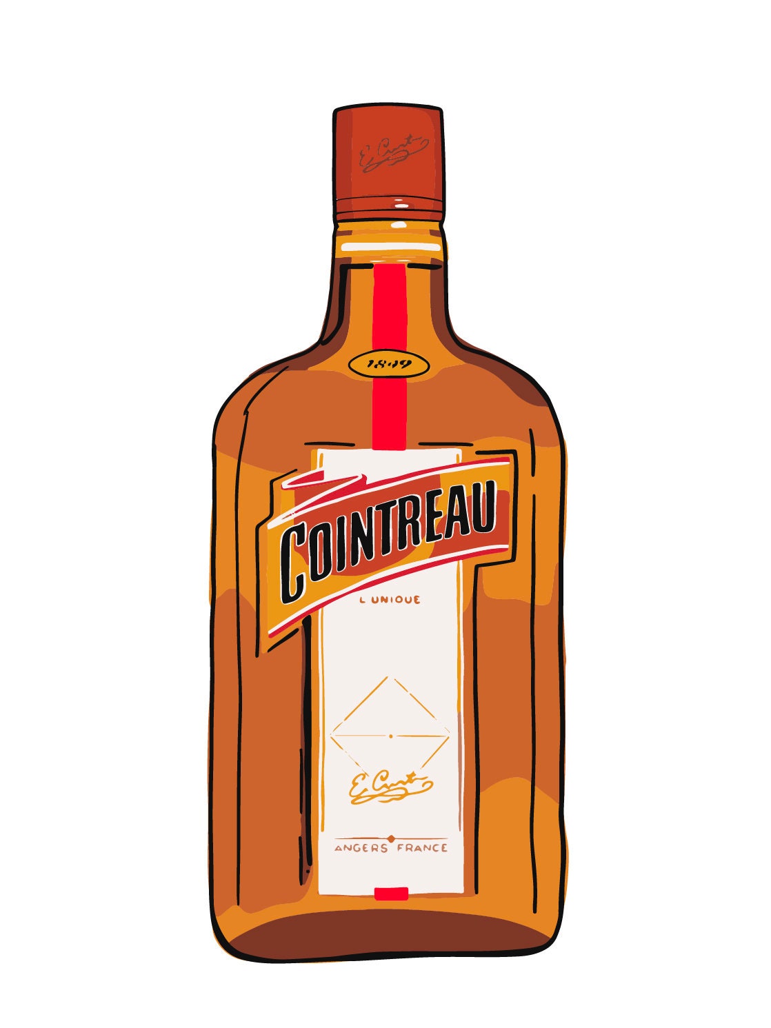 DIGITAL DRAWING Cointreau Bottle Digital Drawing Svg Pdf .AI - Etsy