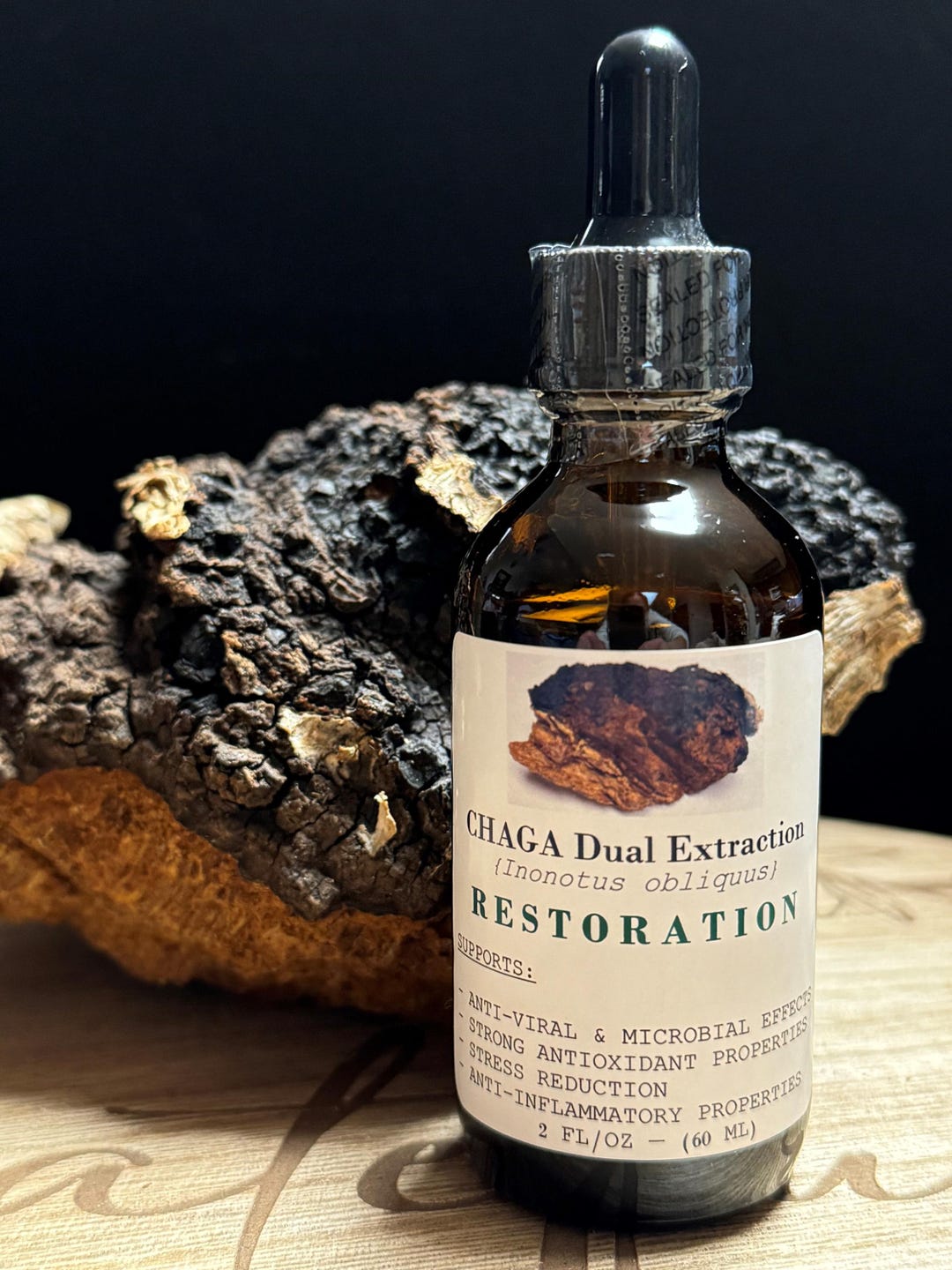 Chaga Dual Extraction 2oz Tincture - Etsy