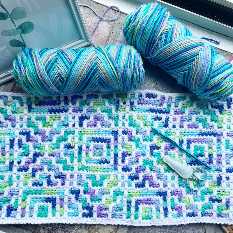 Two Color Mosaic Crochet - Etsy