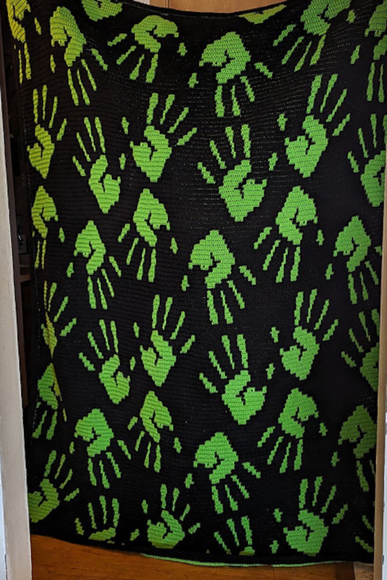 Out of Hand Mosaic Crochet Handprint Blanket Pattern: Beginner Friendly ...