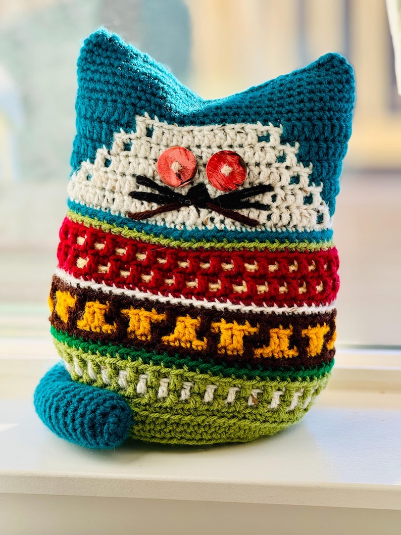 Mr Kitty Mosaic Crochet Stuffy PATTERN ONLY (PDF) - Etsy