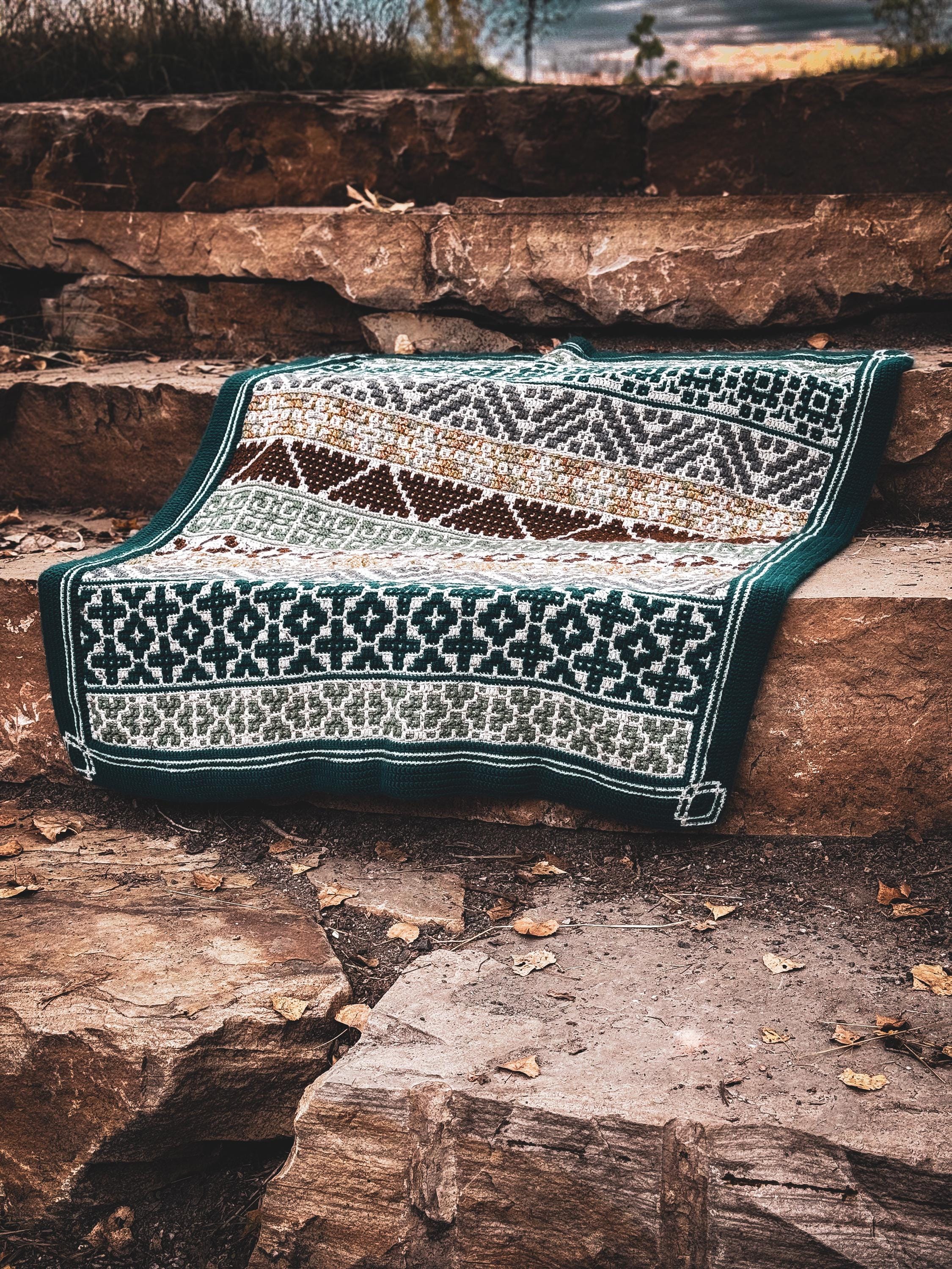 Mosaic Crochet Throw Pattern: Four Sides Square Design (PDF Pattern ...