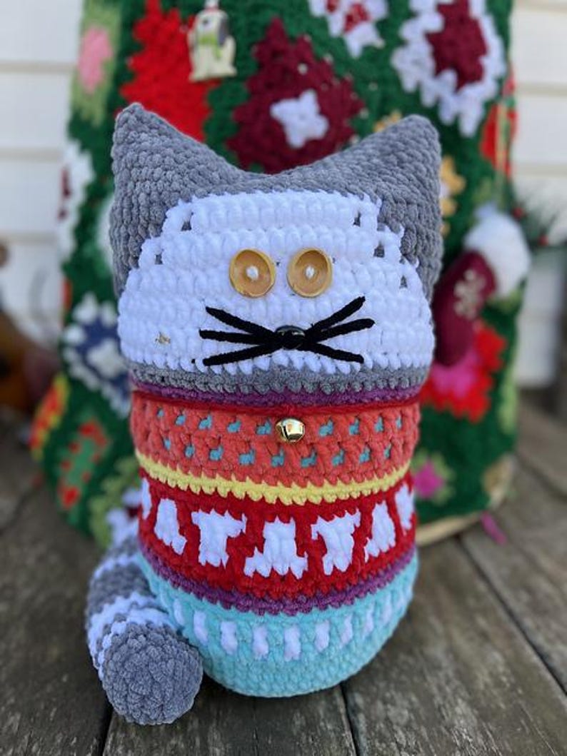 Mr Kitty Mosaic Crochet Stuffy PATTERN ONLY (PDF) - Etsy