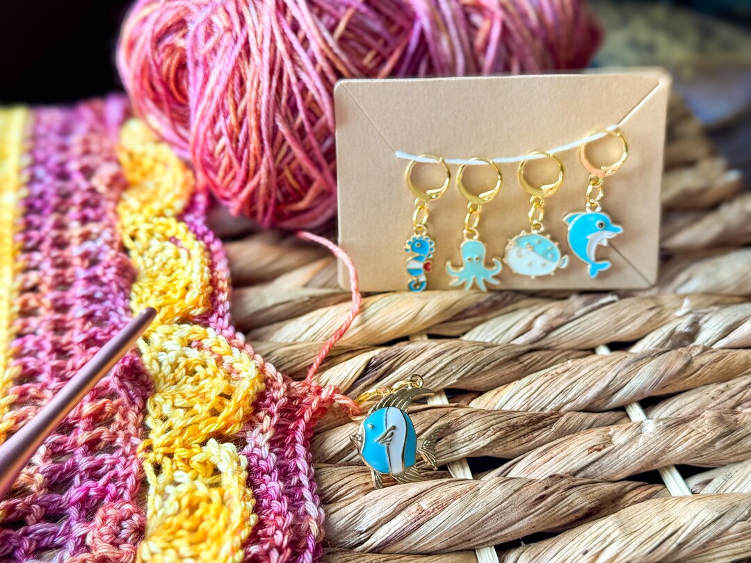 Ocean Stitch Markers: Nautical Knitting Crochet Accessories, Set of 5 ...