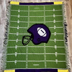 Football Throw Mosaic Crochet Pattern: Team Colors Blanket (PDF Pattern ...