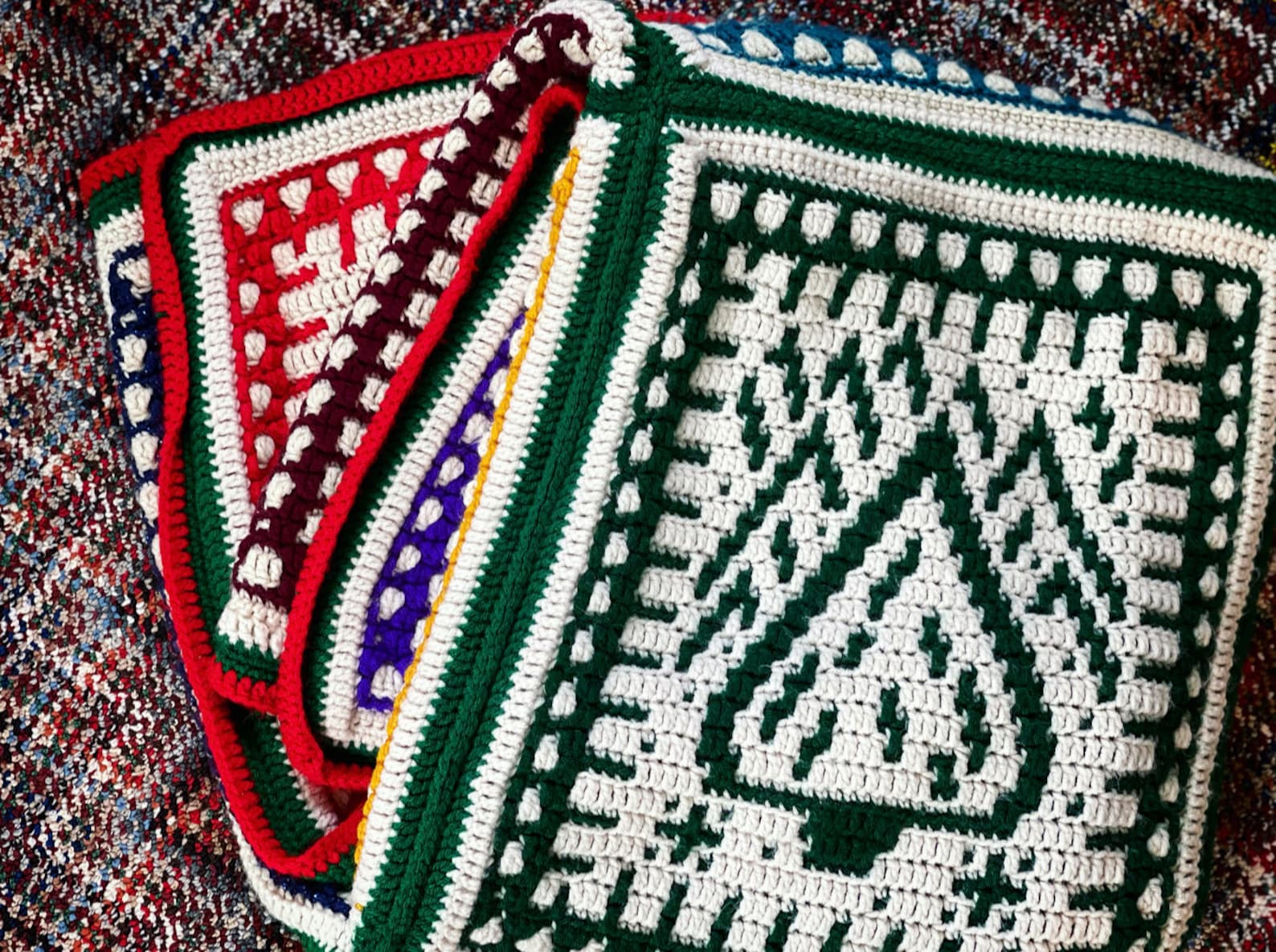 Winter Patchwork Overlay Mosaic Crochet PATTERN ONLY Winter - Etsy