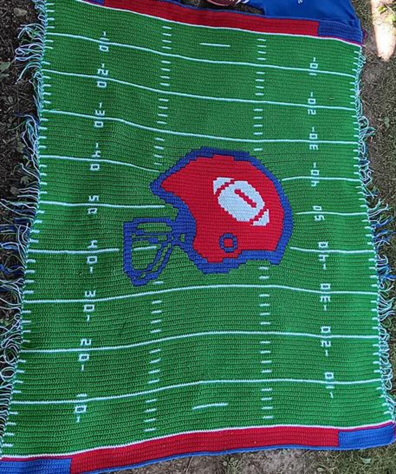 Football Throw Mosaic Crochet Pattern: Team Colors Blanket (PDF Pattern ...