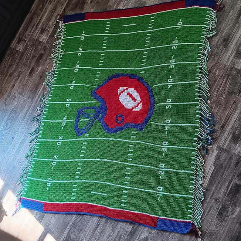 Football Throw Mosaic Crochet Pattern: Team Colors Blanket (PDF Pattern ...