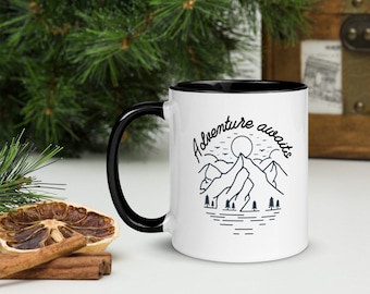 Coffee Mug, Let's Go Adventuring but First Coffee, Adventure Awaits ...