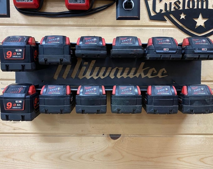 Milwaukee M18 12 Battery Holder / Charging Station / Organizer / Rack ...