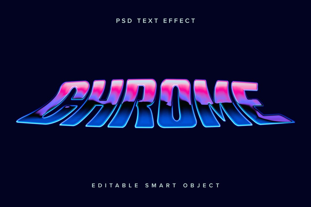 Warped Chrome PSD Text Effect Digital Download Photoshop Effect for ...