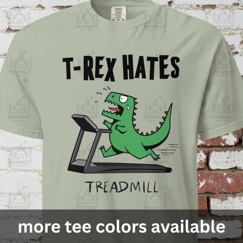 Funny T-rex Workout Shirt | Comfort Colors | Dinosaur Hates Treadmill ...