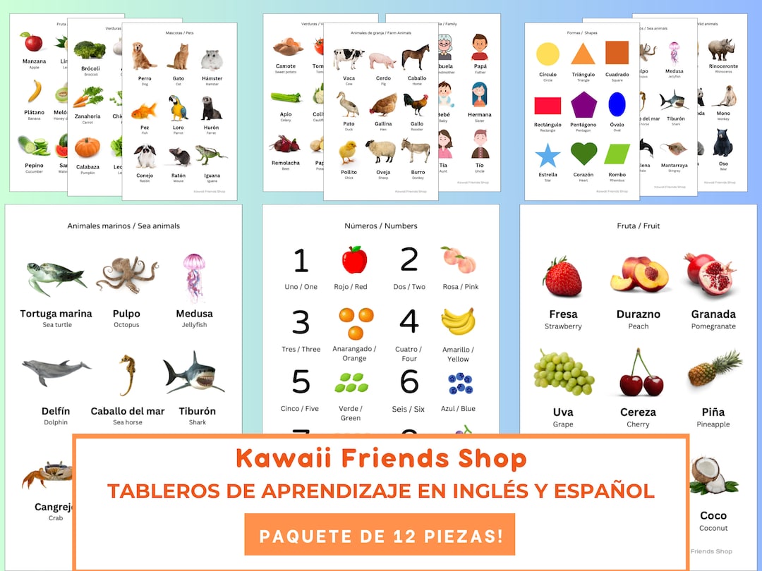 11x17 Tablero De Estudio Autónomo Set De Pósters Educativos Para Bebés ...