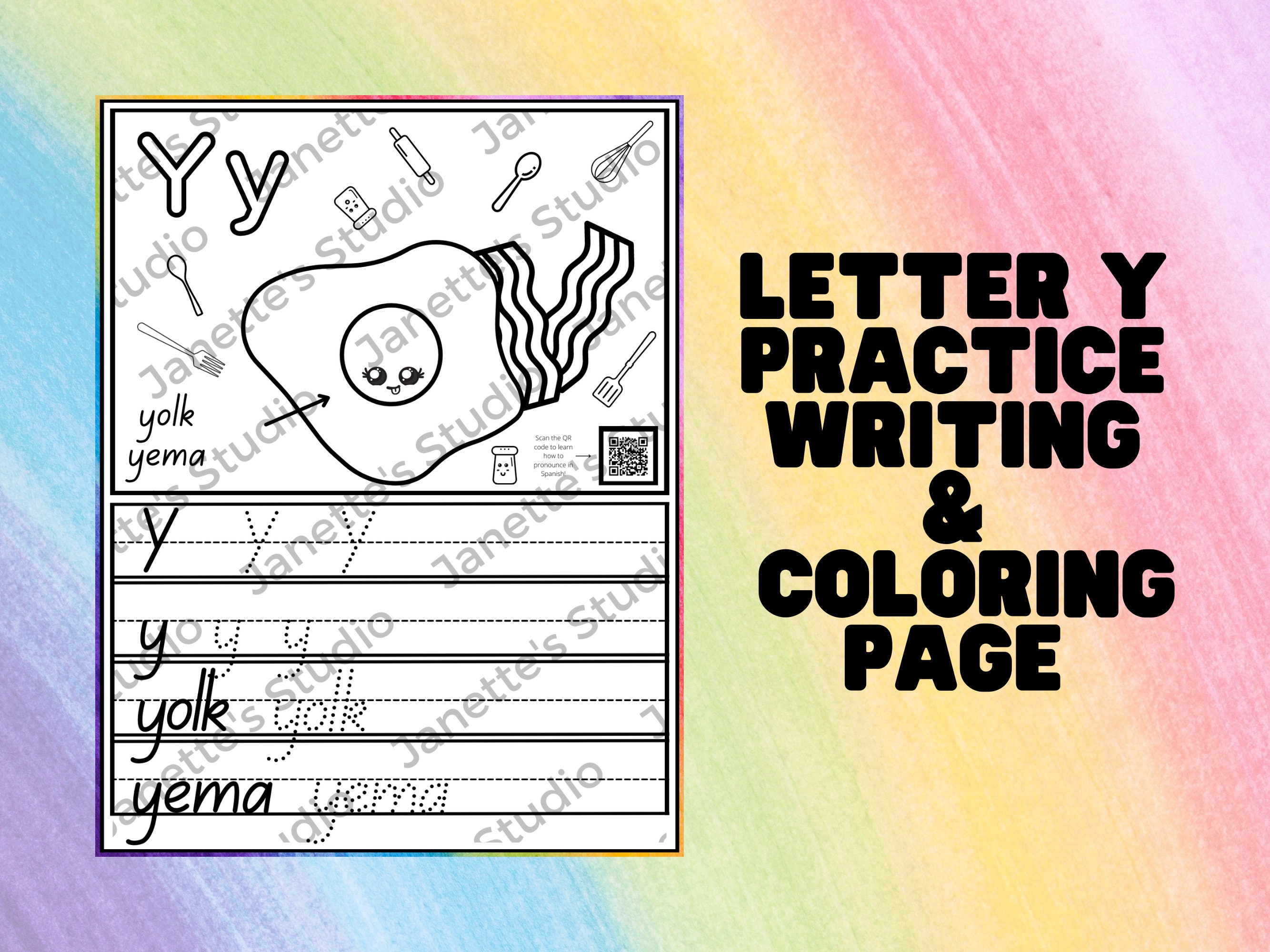 Kawaii Friends Letter Y Coloring Page Cute Coloring Page - Etsy Canada