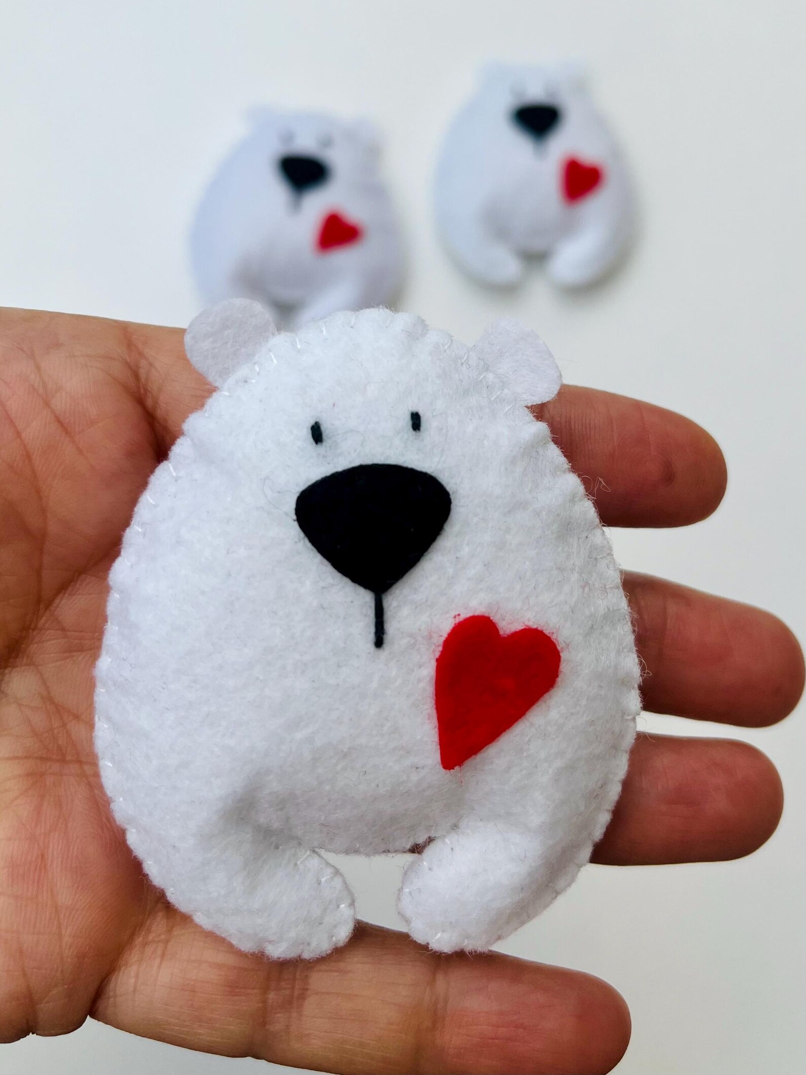 Set Ot Two Felt Magnets, Penguin and Polar Bear, Felt Ornament ...