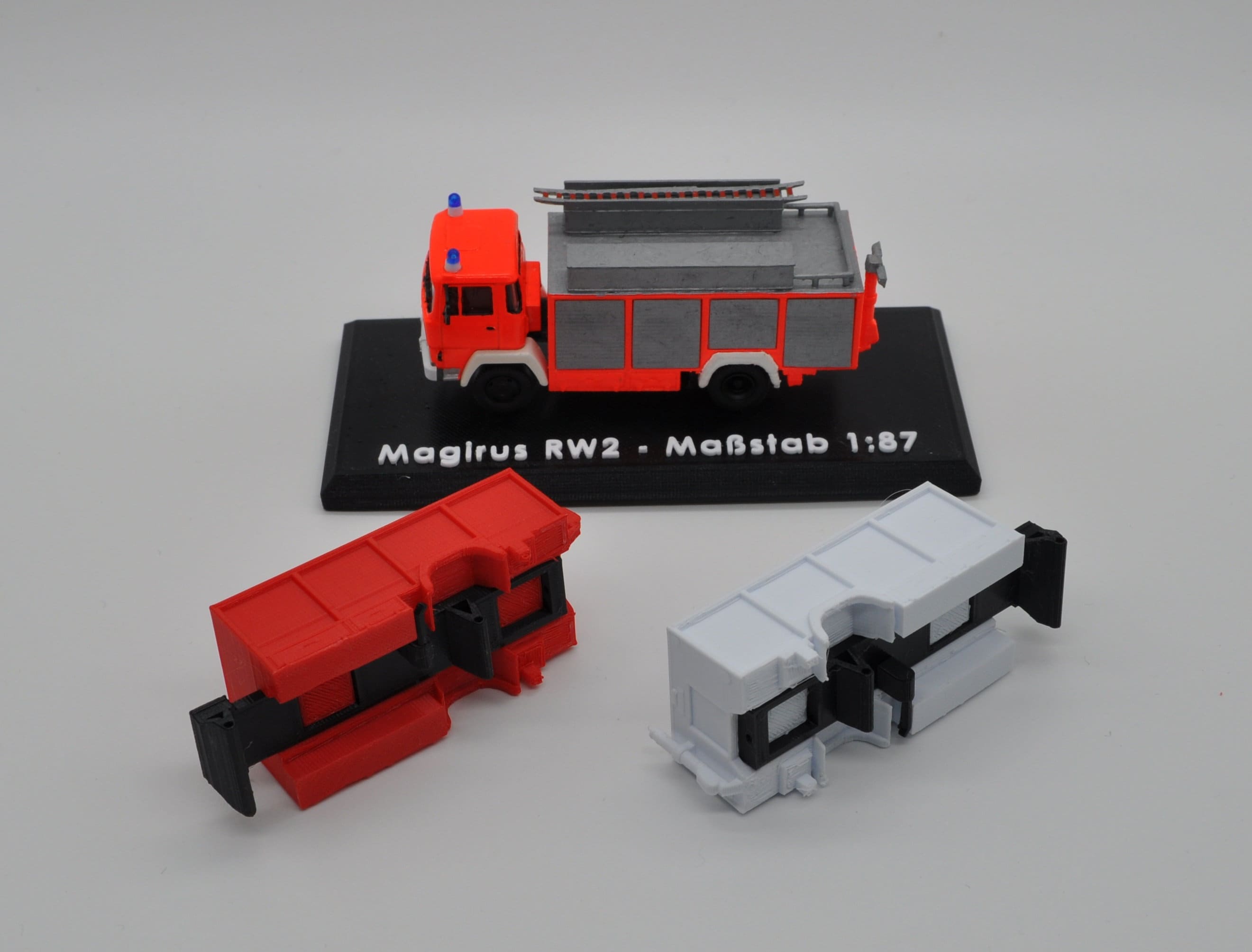 RW 2 Magirus 1:87 Rüstwagen Feuerwehr H0 HO Modell Aufbau 3D Druck ...