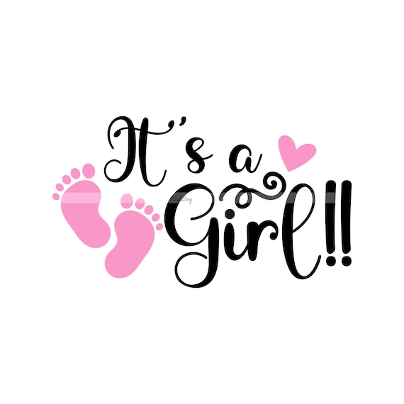 Baby Footprint SVG It's a Girl SVG Digital Clipart PNG - Etsy