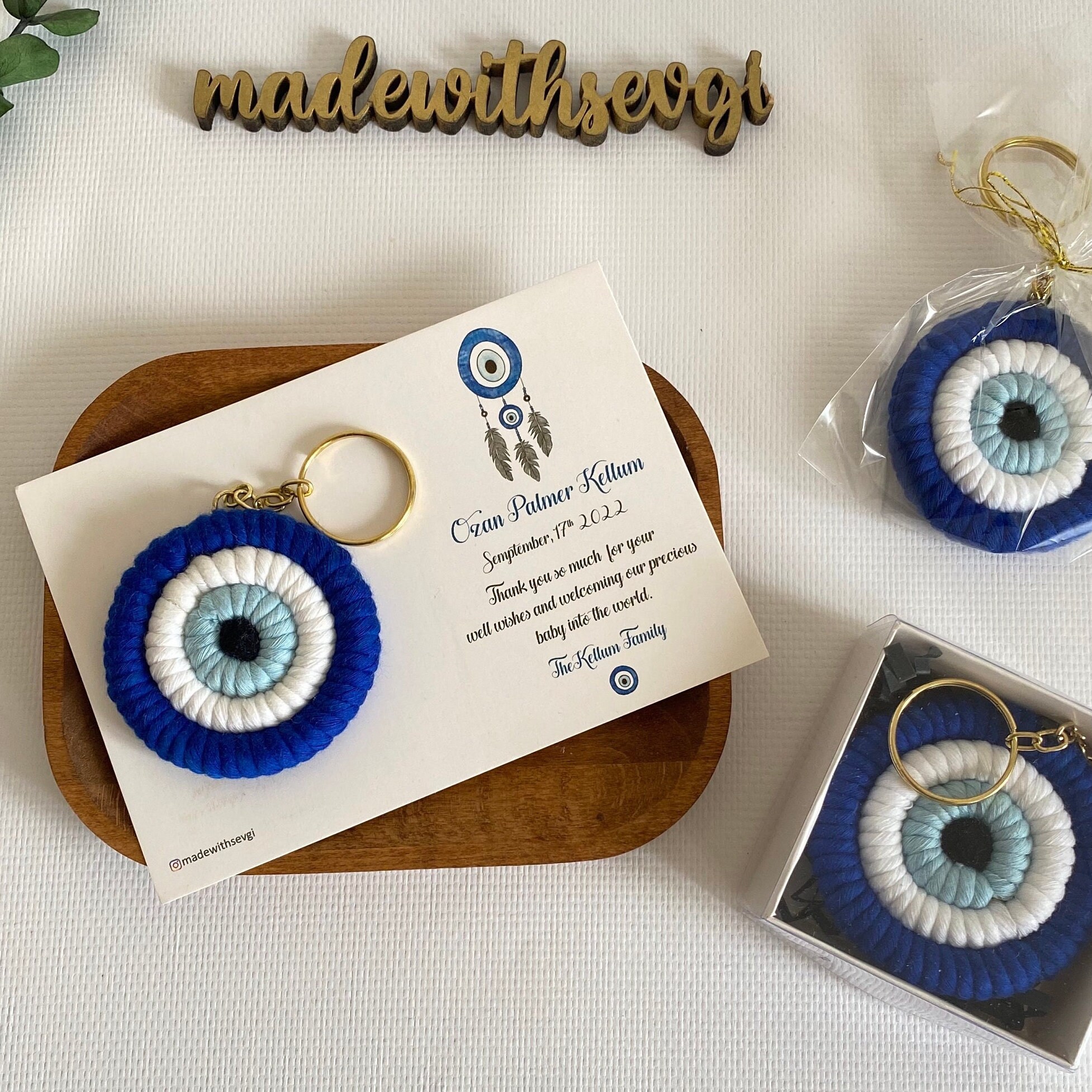 Evil Eye Keychain, Macrame Evil Eye Keychain , Evil Eye Keyring, Gift ...