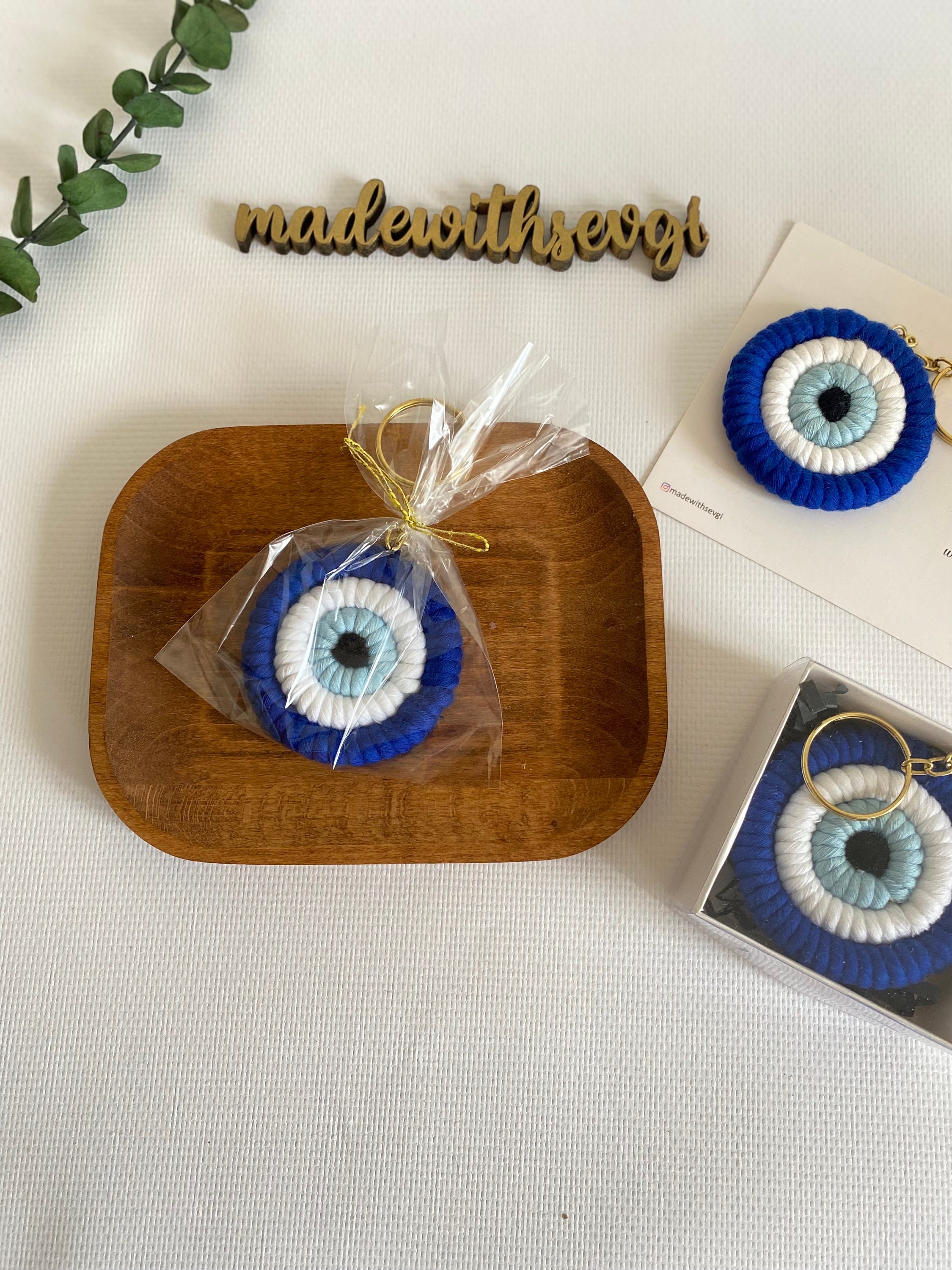 Evil Eye Keychain, Macrame Evil Eye Keychain , Evil Eye Keyring, Gift ...
