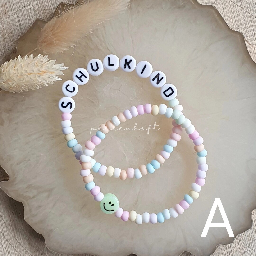 Schulkind Armband Einschulung 2023 pastell Glasperlen 4mm - Etsy.de