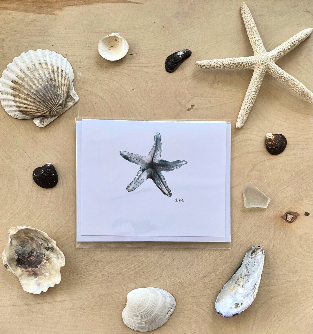 Starfish Note Card All Occasion Blank Inside - Etsy